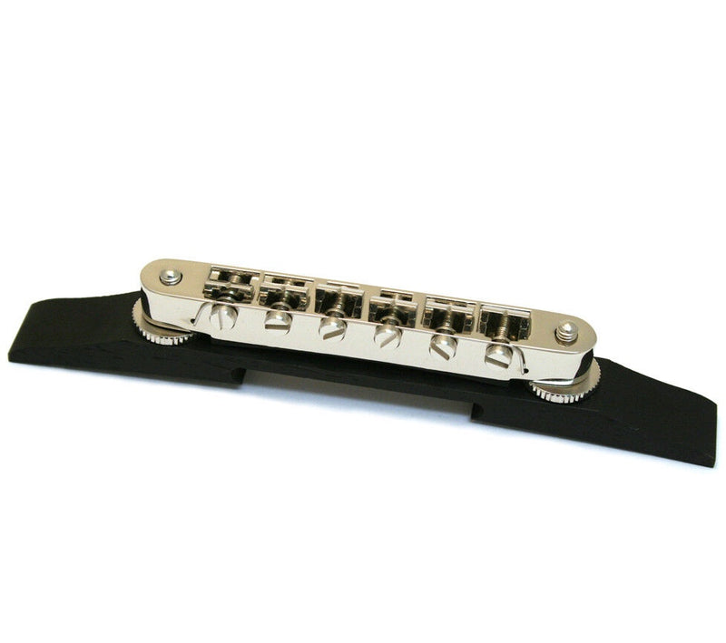 Gretsch Bridge Assembly, Adjusto-Matic™, Nickel with Ebony Base